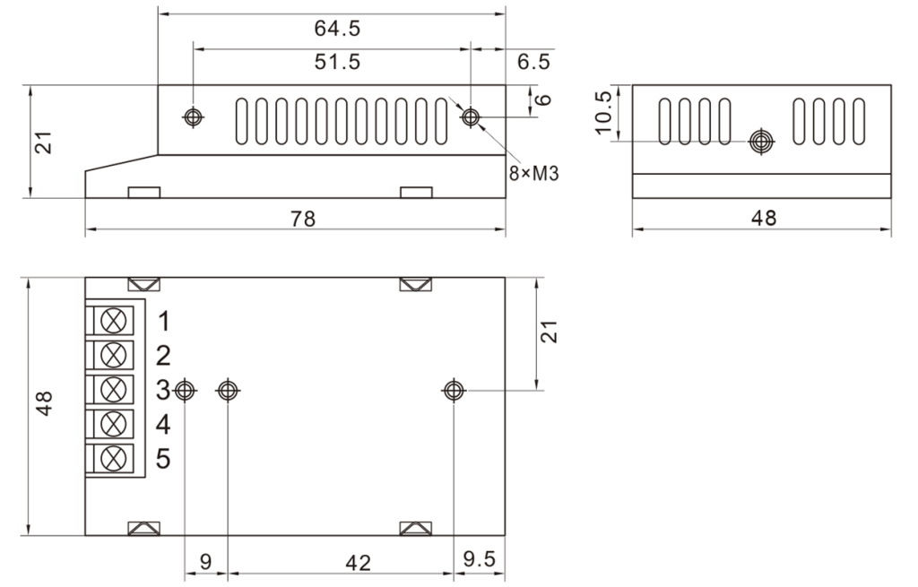 10W MS Ultra Compact Enclosed Switching Power Supply